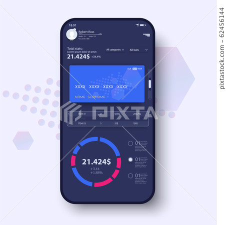 Savings Tracker Concept UI, UX, GUI screens and... - Stock Illustration ...