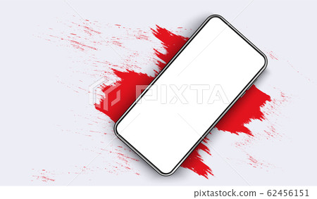 Smartphone blank screen, phone mockup. The view... - Stock Illustration ...