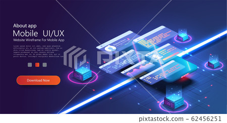 Custom design for a mobile application, Ui UX... - Stock Illustration ...