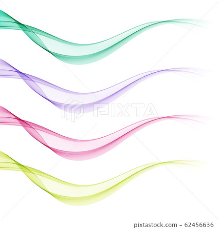 Set of colored waves Vector wave color set - Stock Illustration ...