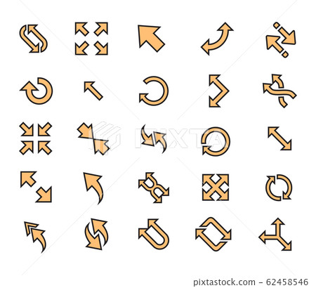 Vector set of outline useful arrows - Stock Illustration [62458546] - PIXTA