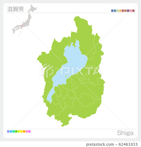 Map of Shiga Prefecture / Shiga (Municipalities... - Stock Illustration ...