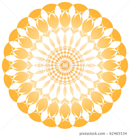 Mandala pattern design in orange color - Stock Illustration [62465534 ...