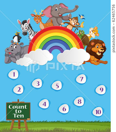 Number one to ten with blue sky and colorful - Stock Illustration ...