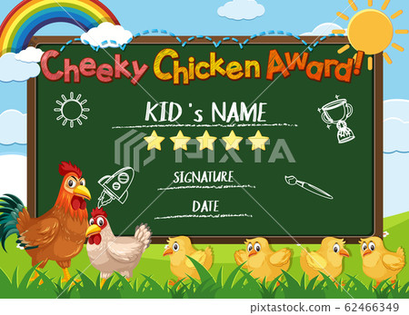 Certificate template for cheeky chicken award with - Stock Illustration ...