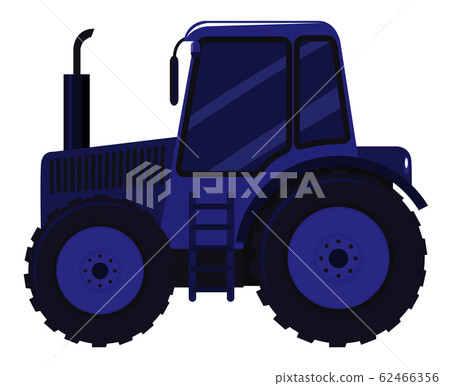 Single picture of dark blue tractor - Stock Illustration [62466356] - PIXTA