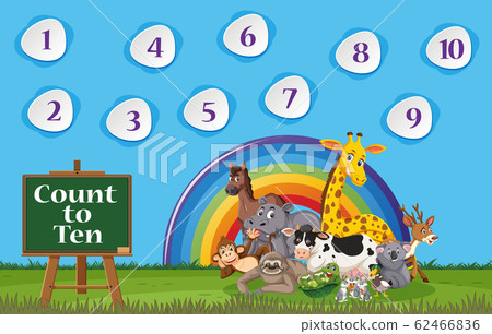 Number one to ten with blue sky and colorful - Stock Illustration ...