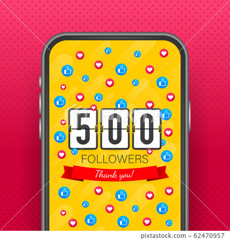 500 followers, Thank You, social sites post. Thank - Stock Illustration ...