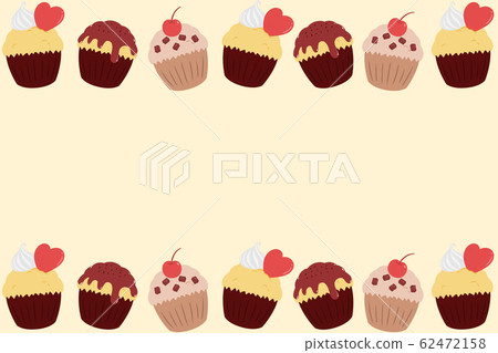 Cupcake frame rectangle yellow - Stock Illustration [62472158] - PIXTA