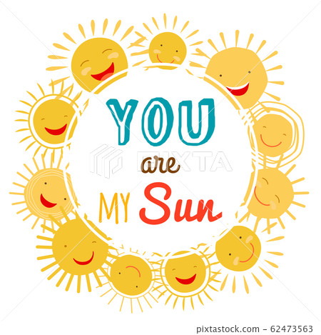 You are my sun printable vector banner with... - Stock Illustration ...