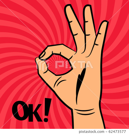 OK sign comic pop art style vector background - Stock Illustration ...