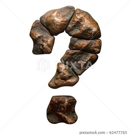 Rocky symbol question mark. Font of stone... - Stock Illustration ...