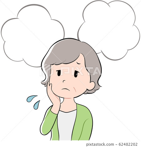 An elderly woman worried (blank balloon) - Stock Illustration [62482202 ...