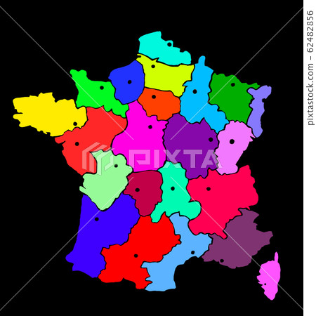 Map of France graphic illustration. Handmade... - Stock Illustration ...