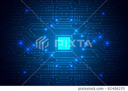 Microchip Technology Background, blue digital... - Stock Illustration ...