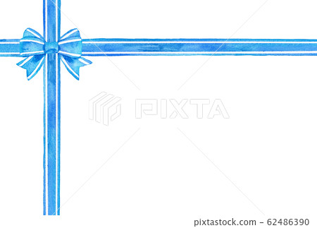 Thick ribbon frame_Cross_Blue_Postcard side - Stock Illustration ...
