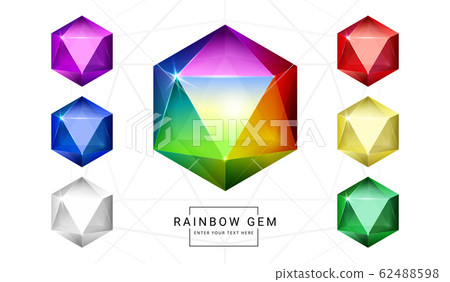 Fantasy crystal jewelry gems, polygon shape... - Stock Illustration ...