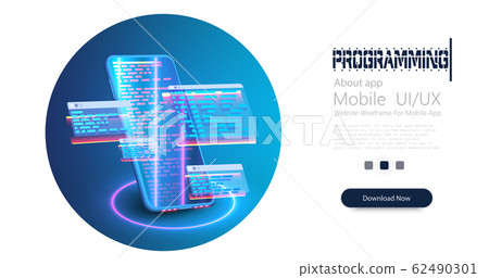 Programming web banner. Creation digital...-插圖素材 [62490301] - PIXTA圖庫