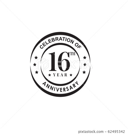 16th year celebrating anniversary emblem logo - Stock Illustration ...