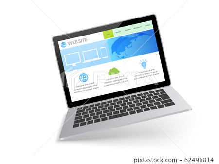 Laptop displaying web page-white background - Stock Illustration ...