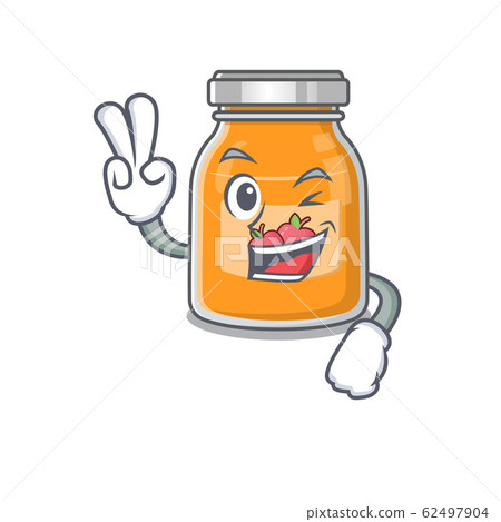 mascot of funny apple jam cartoon Character... - Stock Illustration ...