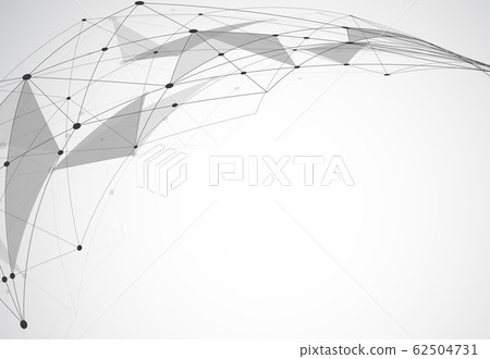 3D Abstract connecting dots and lines. Low Poly - Stock Illustration ...