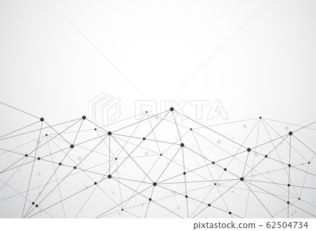 3D Abstract connecting dots and lines. Low Poly - Stock Illustration ...