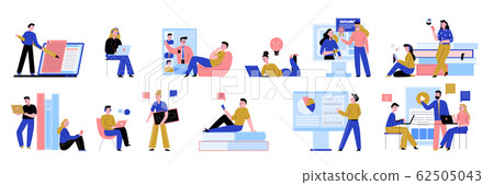Online Education Flat Set - Stock Illustration [62505043] - PIXTA