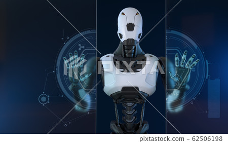 Robot is working with data - Stock Illustration [62506198] - PIXTA