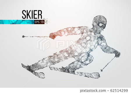 Silhouette of a skier jumping isolated. Dots,...-插圖素材 [62514299] - PIXTA圖庫