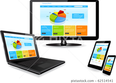 website template on multiple devices - Stock Illustration [62514541 ...