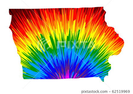 Iowa - map is designed rainbow abstract colorful - Stock Illustration ...