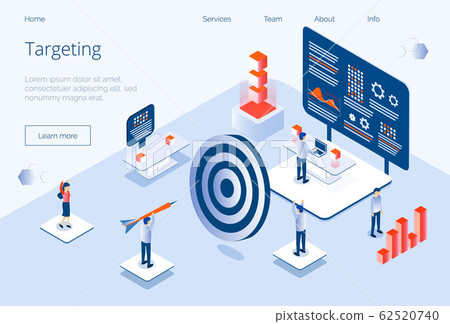 Targeting business isometric concept vector for... - Stock Illustration ...