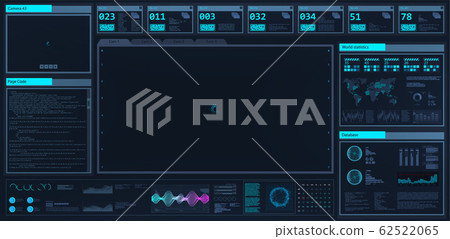 High-tech dashboard in HUD style - Stock Illustration [62522065] - PIXTA