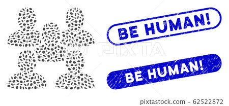 Oval Mosaic Friends Crowd with Textured Be... - Stock Illustration ...