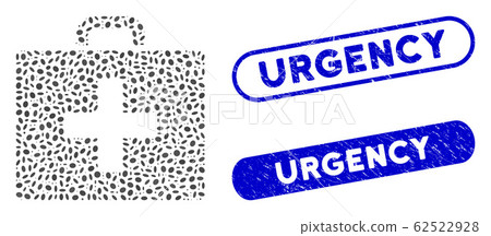 Elliptic Mosaic First Aid Bag with Distress... - Stock Illustration ...