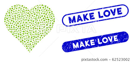 Oval Mosaic Favourites with Textured Make Love... - Stock Illustration ...