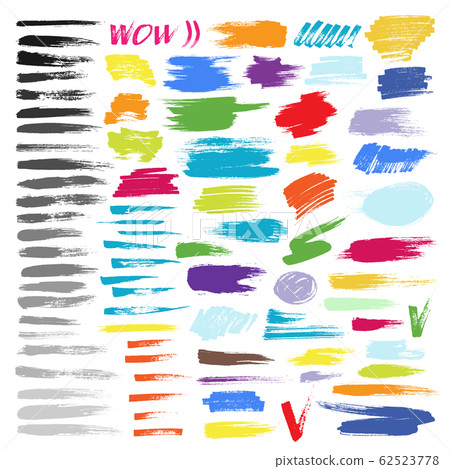 Color brush stroke vector set - Stock Illustration [62523778] - PIXTA