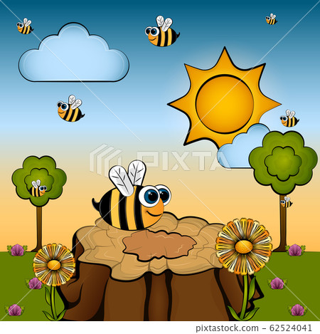 Beautiful spring landscape cartoon - Stock Illustration [62524041] - PIXTA