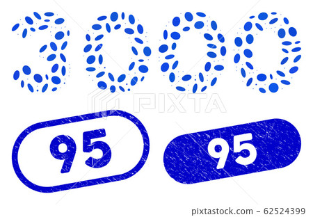 Ellipse Collage 3000 Digits Text with Grunge 95... - Stock Illustration ...