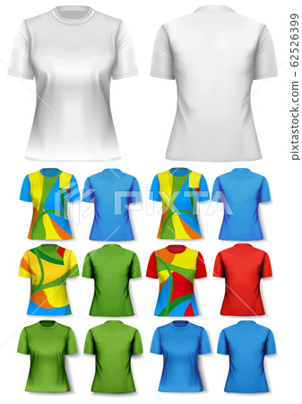 Colorful abstract women t-shirts. Design template. - Stock Illustration ...