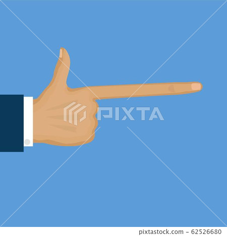 Pointing long finger flat cartoon vector... - Stock Illustration ...
