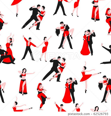 Dancers or dancing party seamless pattern,... - Stock Illustration ...