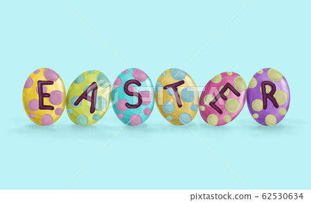 Easter words made of letters on eggs. Easter...-插圖素材 [62530634] - PIXTA圖庫