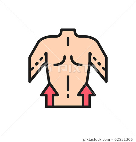 Hand liposuction, plastic surgery flat color... - Stock Illustration ...