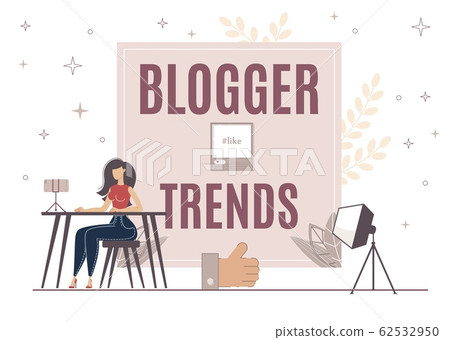 Blogger Trends for Increasing Like on Video, Post. - Stock Illustration ...