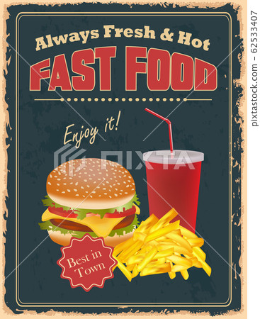 Vintage Fast Food poster - Stock Illustration [62533407] - PIXTA