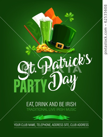 St Patricks Day Irish holiday party poster - Stock Illustration ...