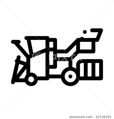 Harvester Machine Icon Vector Outline Illustration - Stock Illustration ...