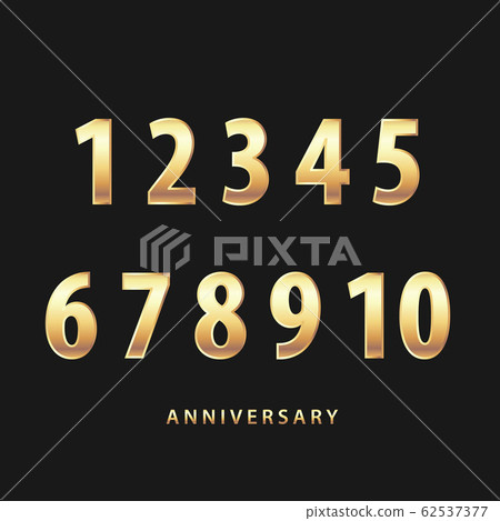 Golden numbers vector - Stock Illustration [62537377] - PIXTA